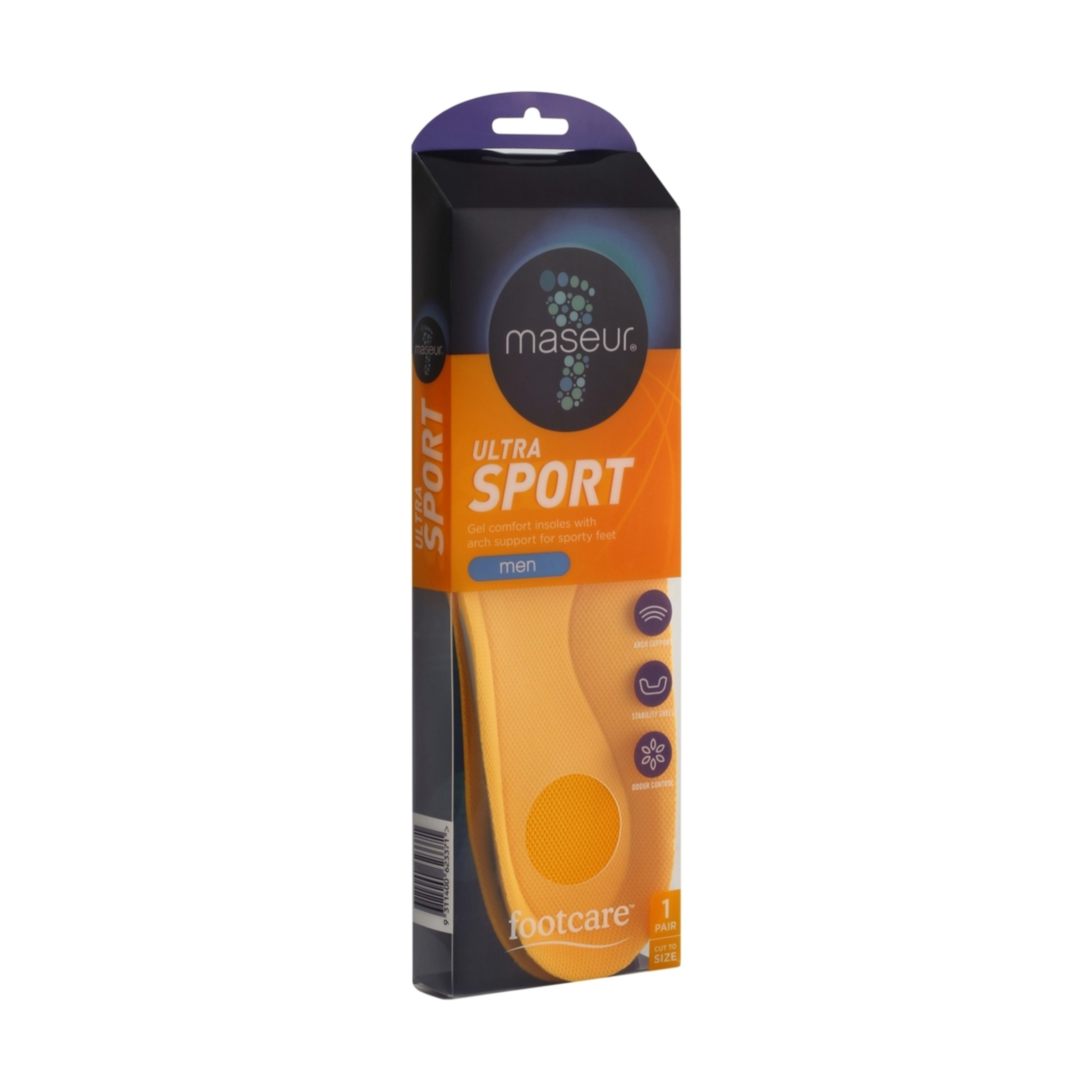 Footcare Ultra Sport Insoles - Yellow - Kmart