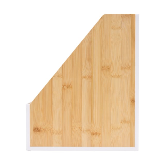 Bamboo and Plastic Magazine Holder - White - Kmart