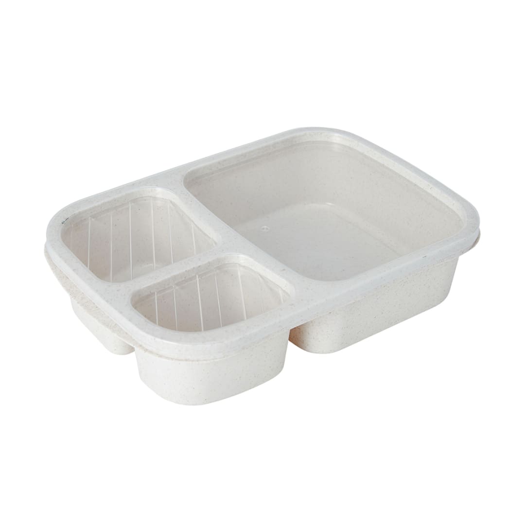 Oatmeal Wheat Straw 3 Section Container Lunch Box - Kmart