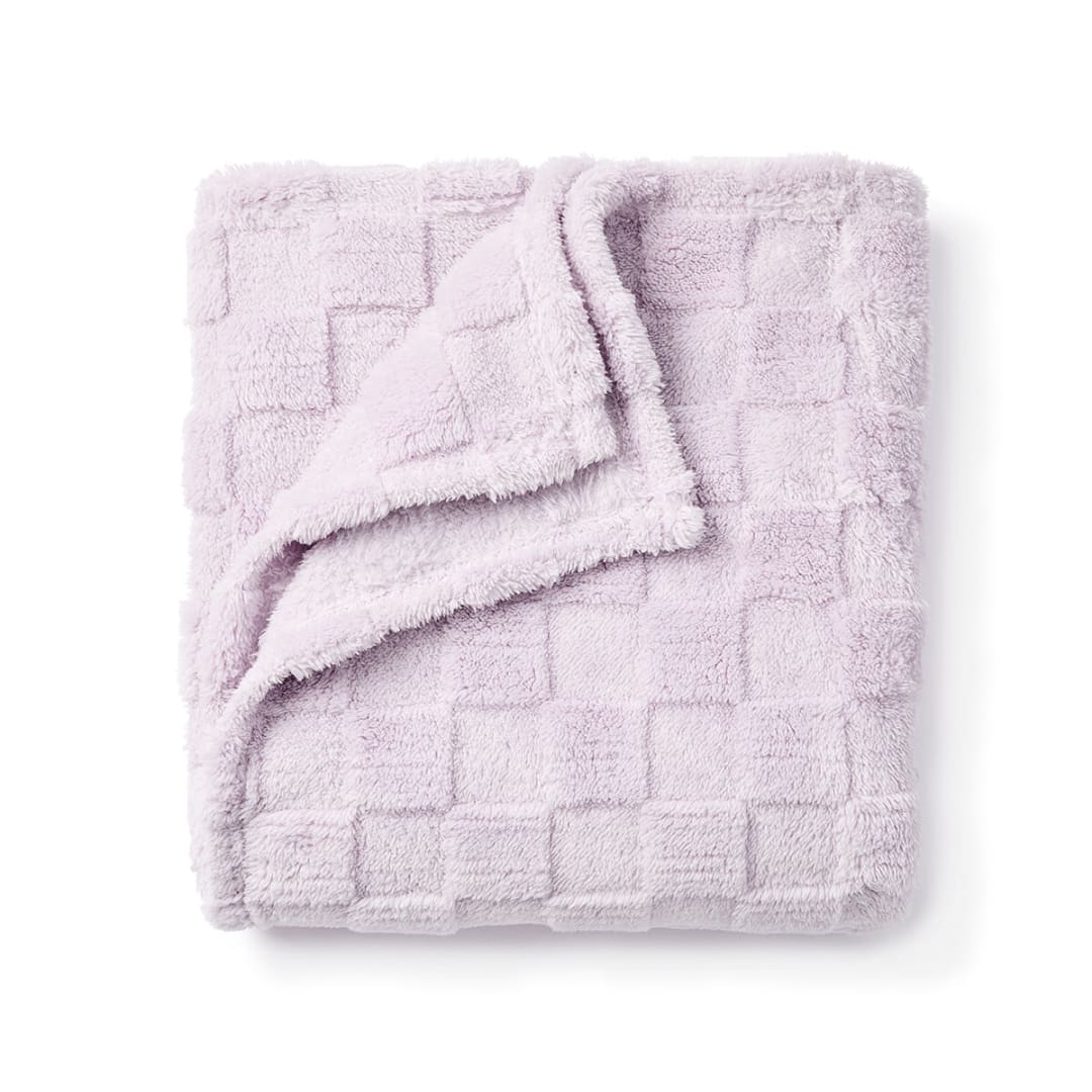 Soft Check Throw - Lilac - Kmart