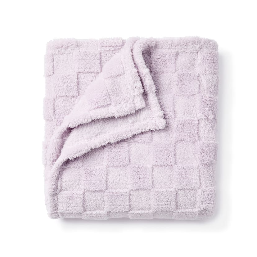 Soft Check Throw - Lilac - Kmart