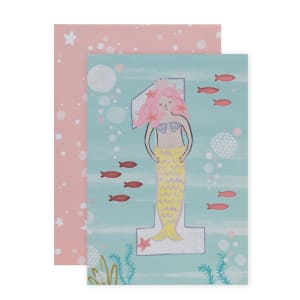 Connections from Hallmark 1st Birthday Card - Mermaid & Fish - Kmart