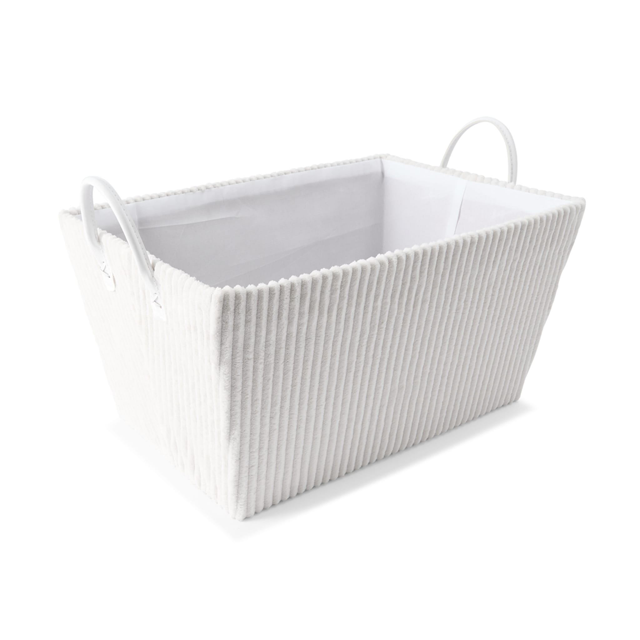 Tapered Ribbed Basket - White - Kmart