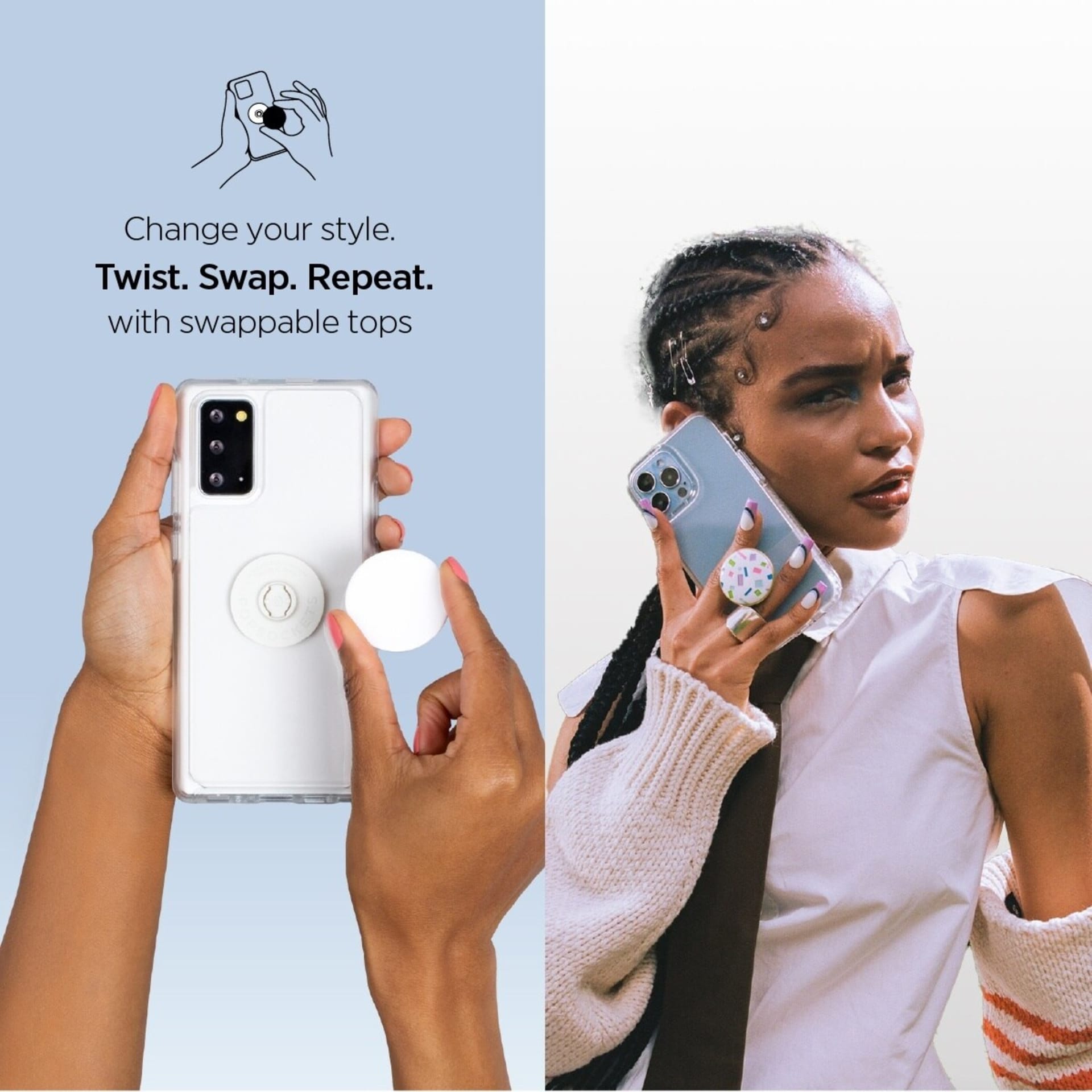 PopSockets PopGrip Swappable Phone Holder and Stand - Clear - Kmart