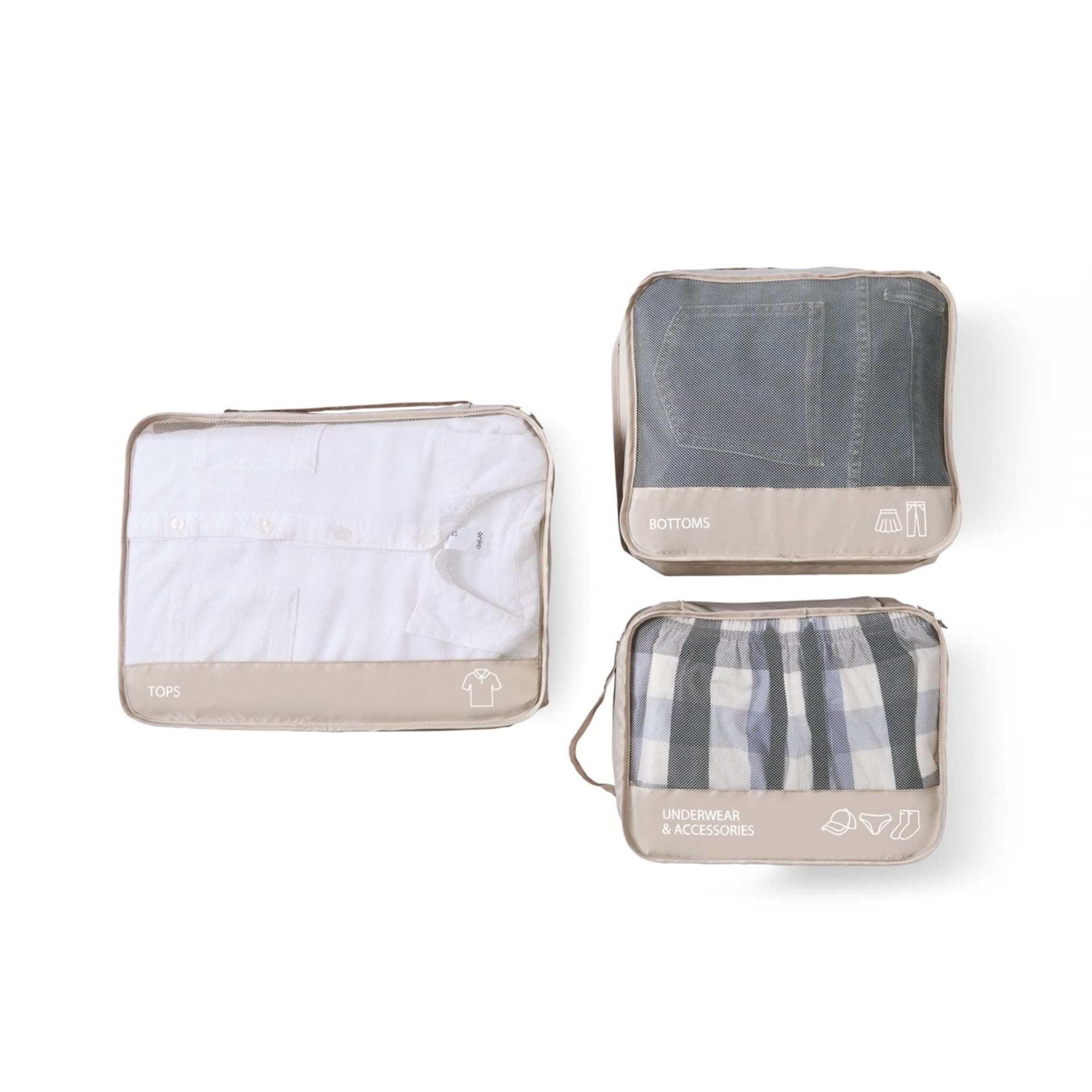 7 Piece Packing Cube - Beige - Kmart NZ