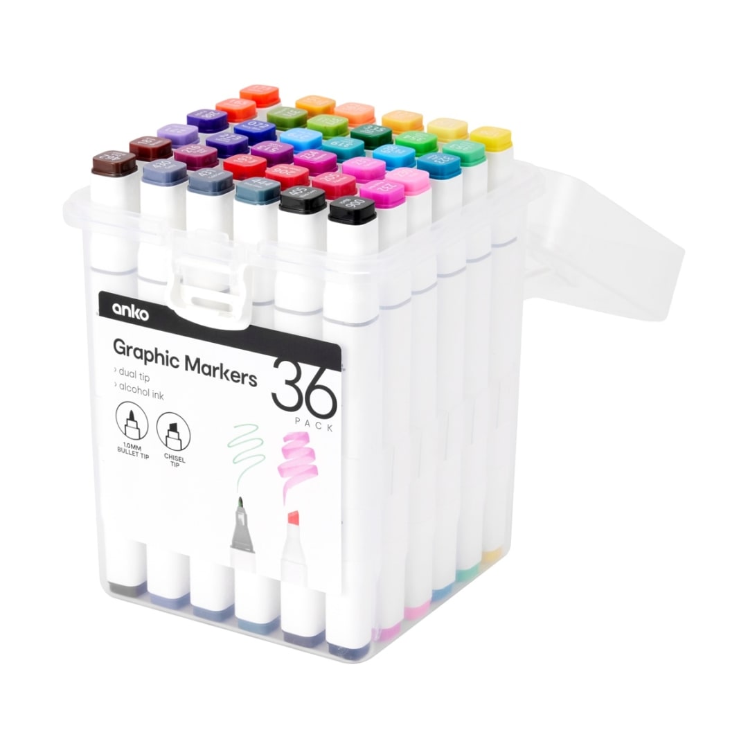36 Pack Graphic Markers - Kmart