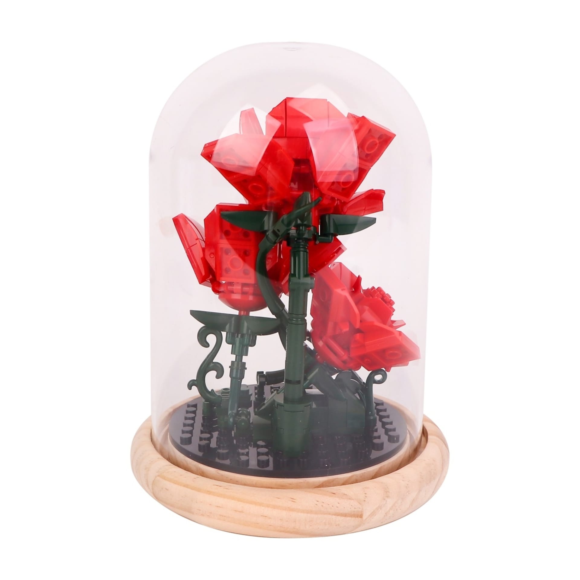 223 Piece Mini Blocks Flower Series: Light Up Rose in Dome - Kmart