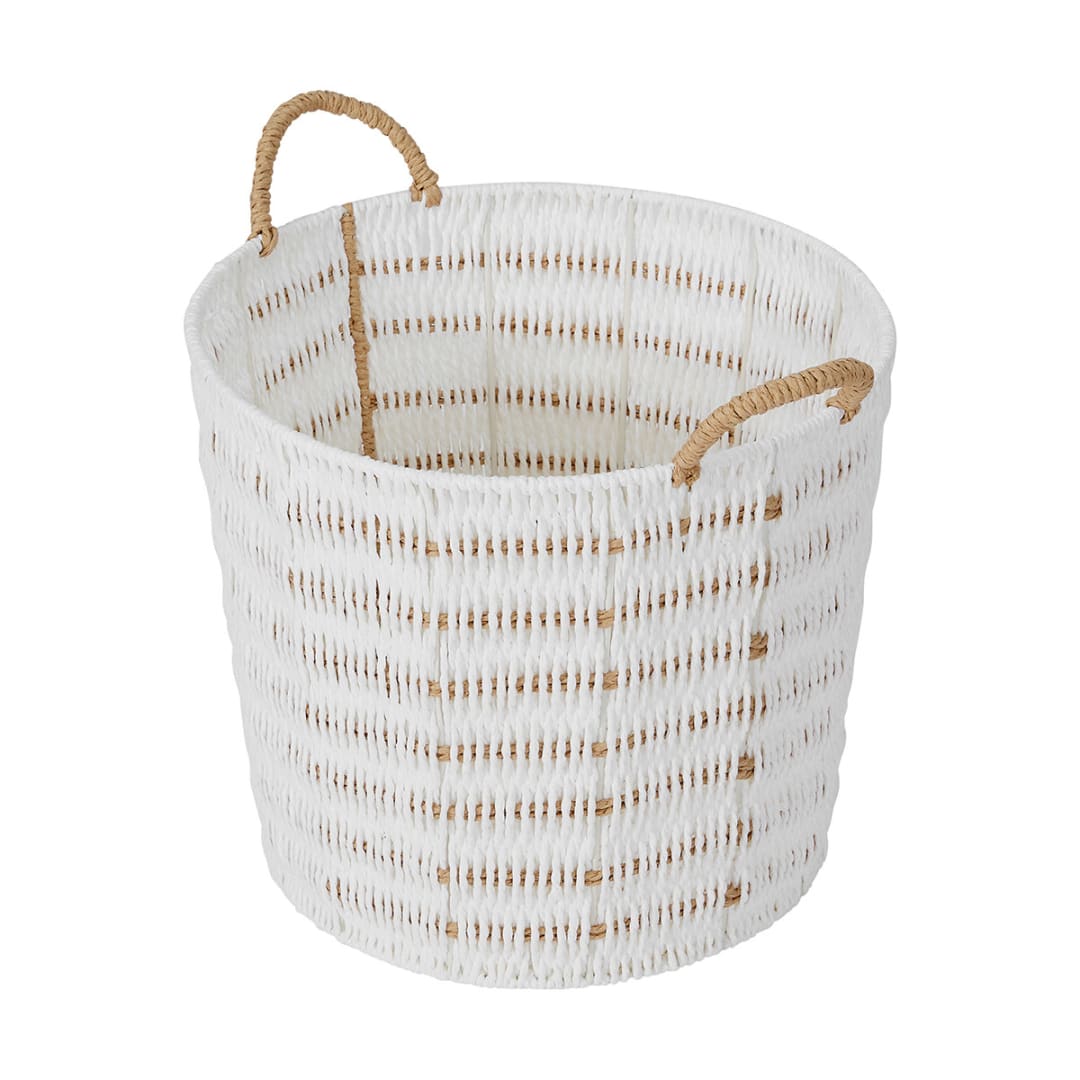 Round Paper Rope Round Basket - White - Kmart