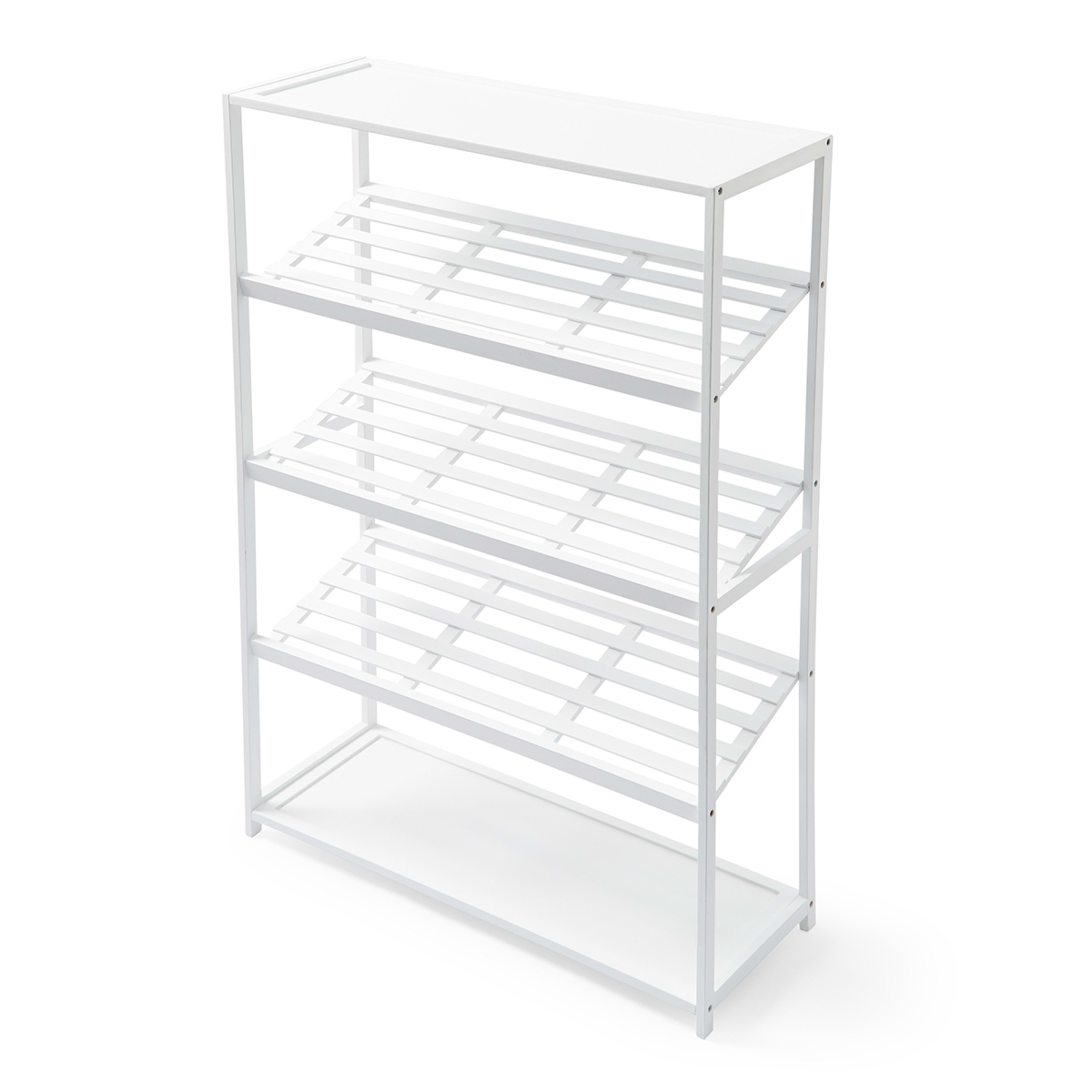5 Tier White Bamboo Shoe Rack - Kmart