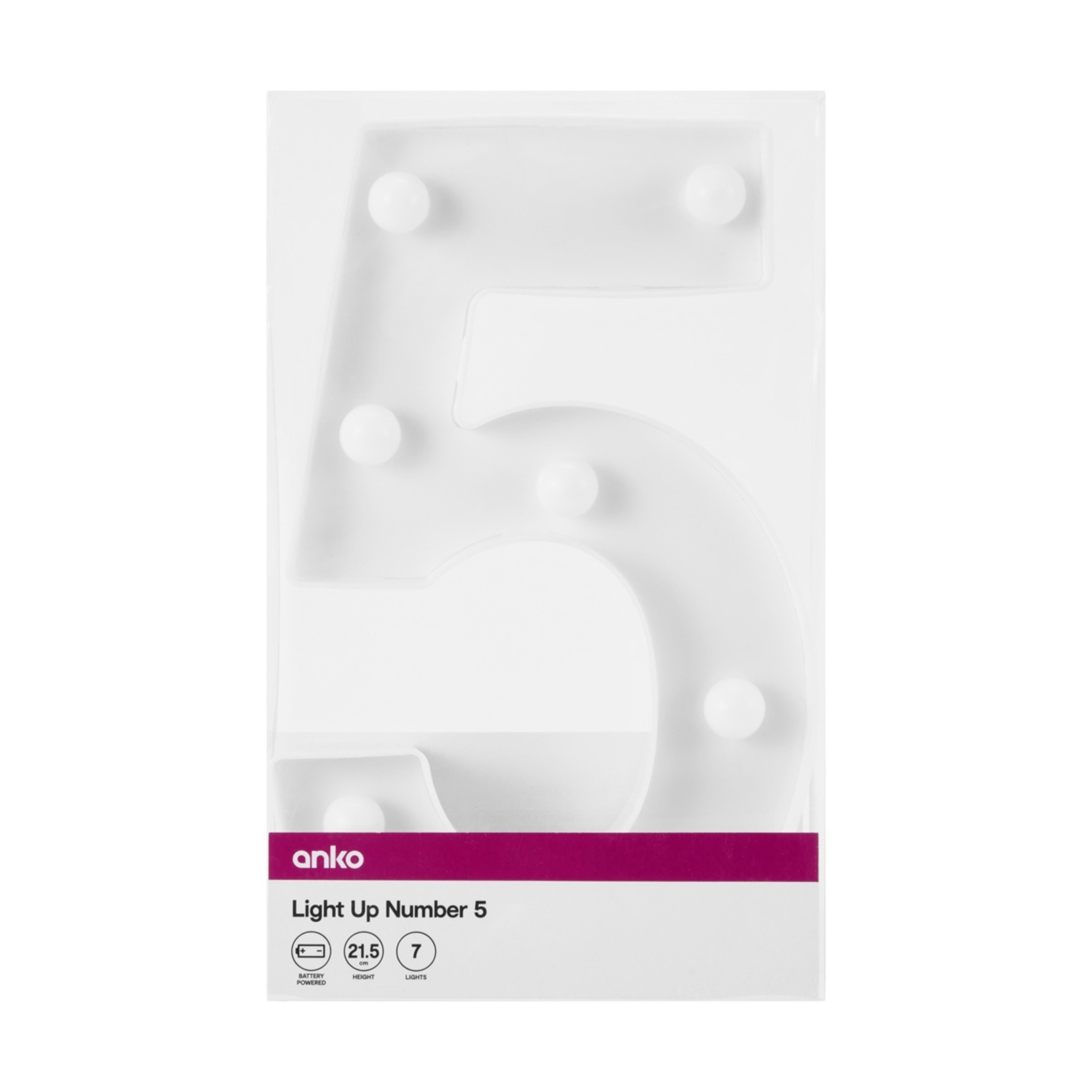 Light Up Number - 5 - Kmart