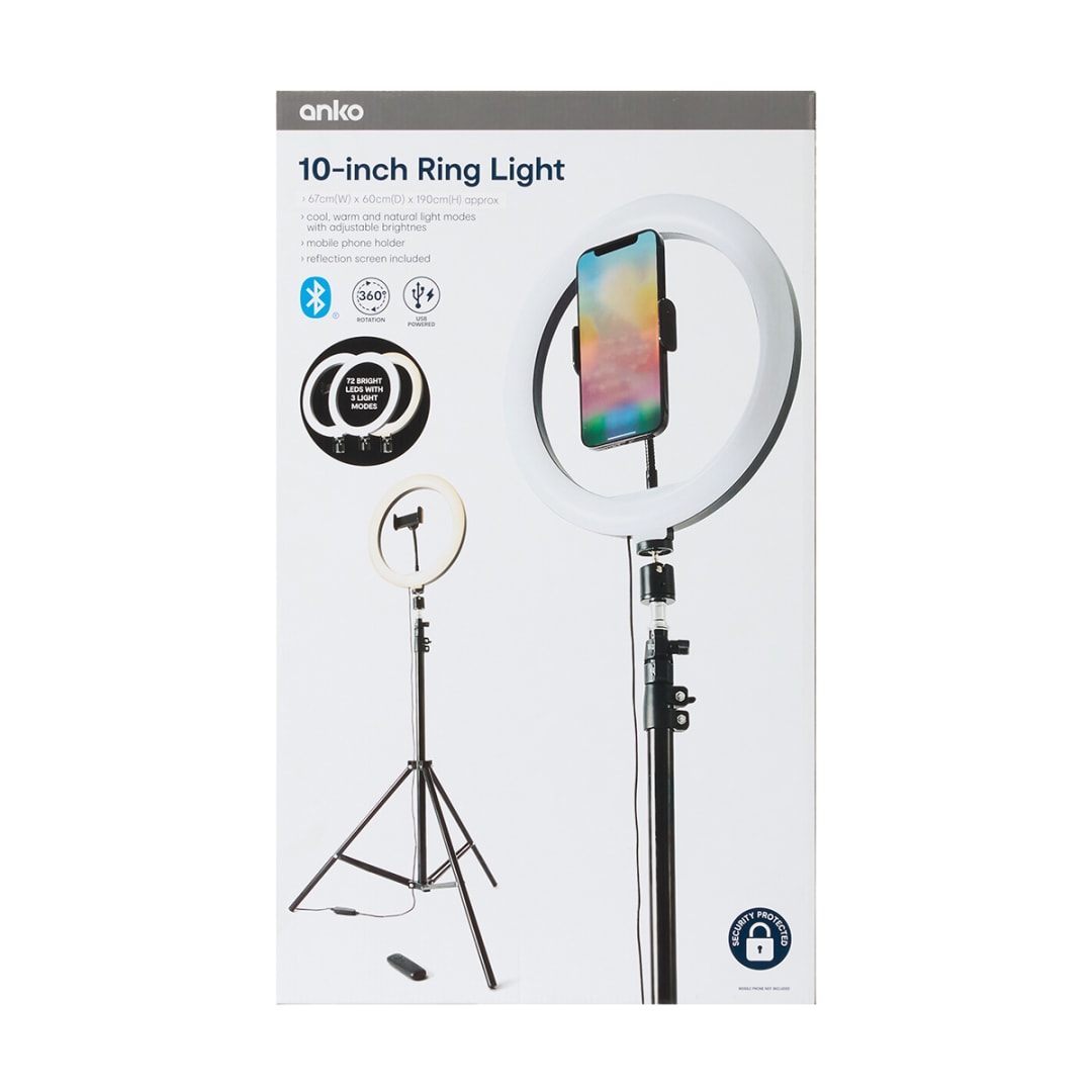 10in. Ring Light - Black - Kmart NZ