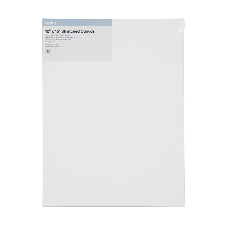 12in. x 16in. Deep Edge Stretched Canvas - 3 pack - Kmart