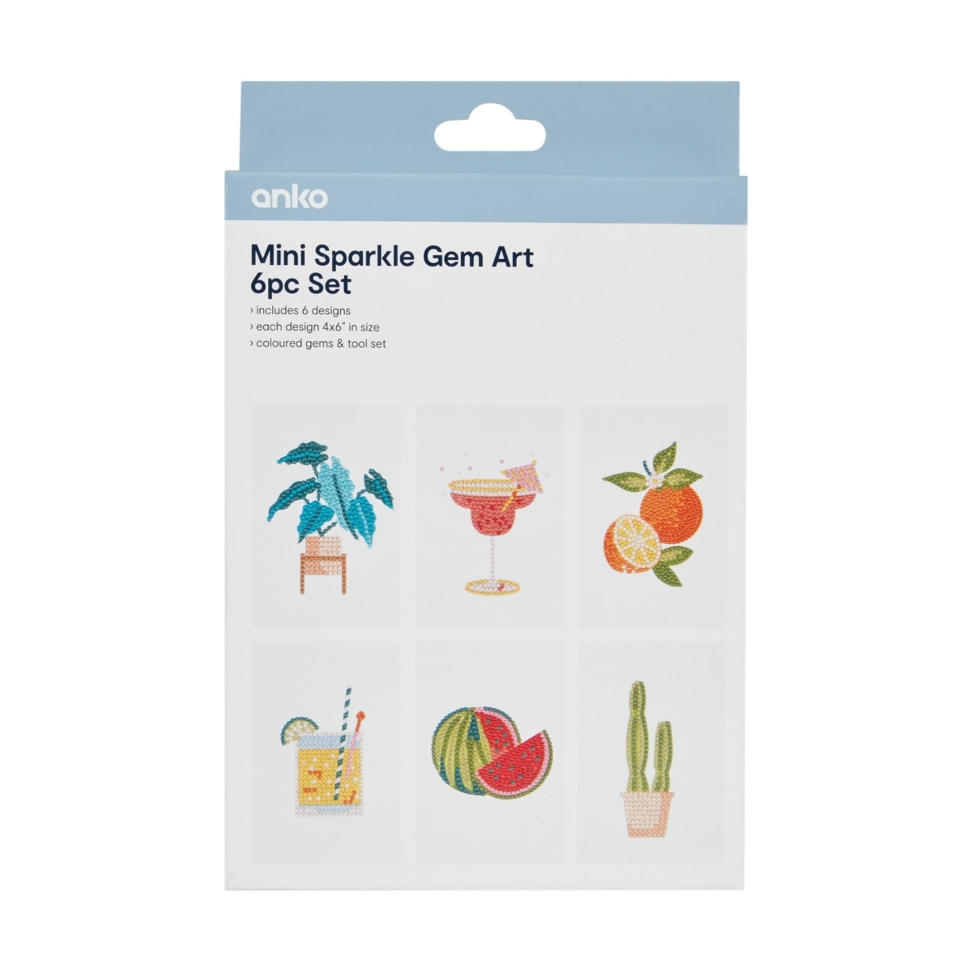 6 Piece Mini Sparkle Gem Art - Novelty Food - Kmart
