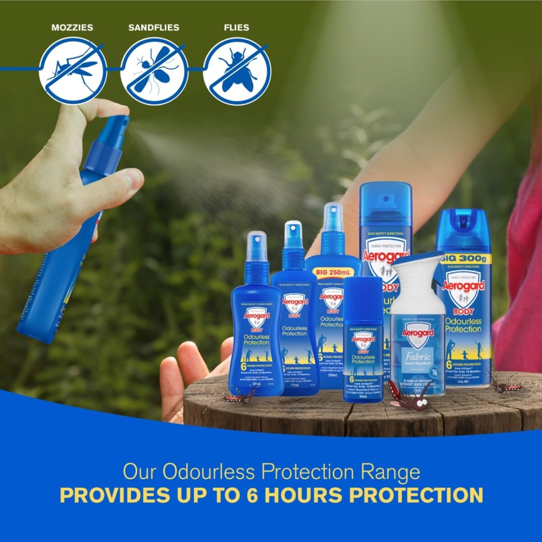 Aerogard Body Odourless Protection Insect Repellent Aerosol Spray 300g ...