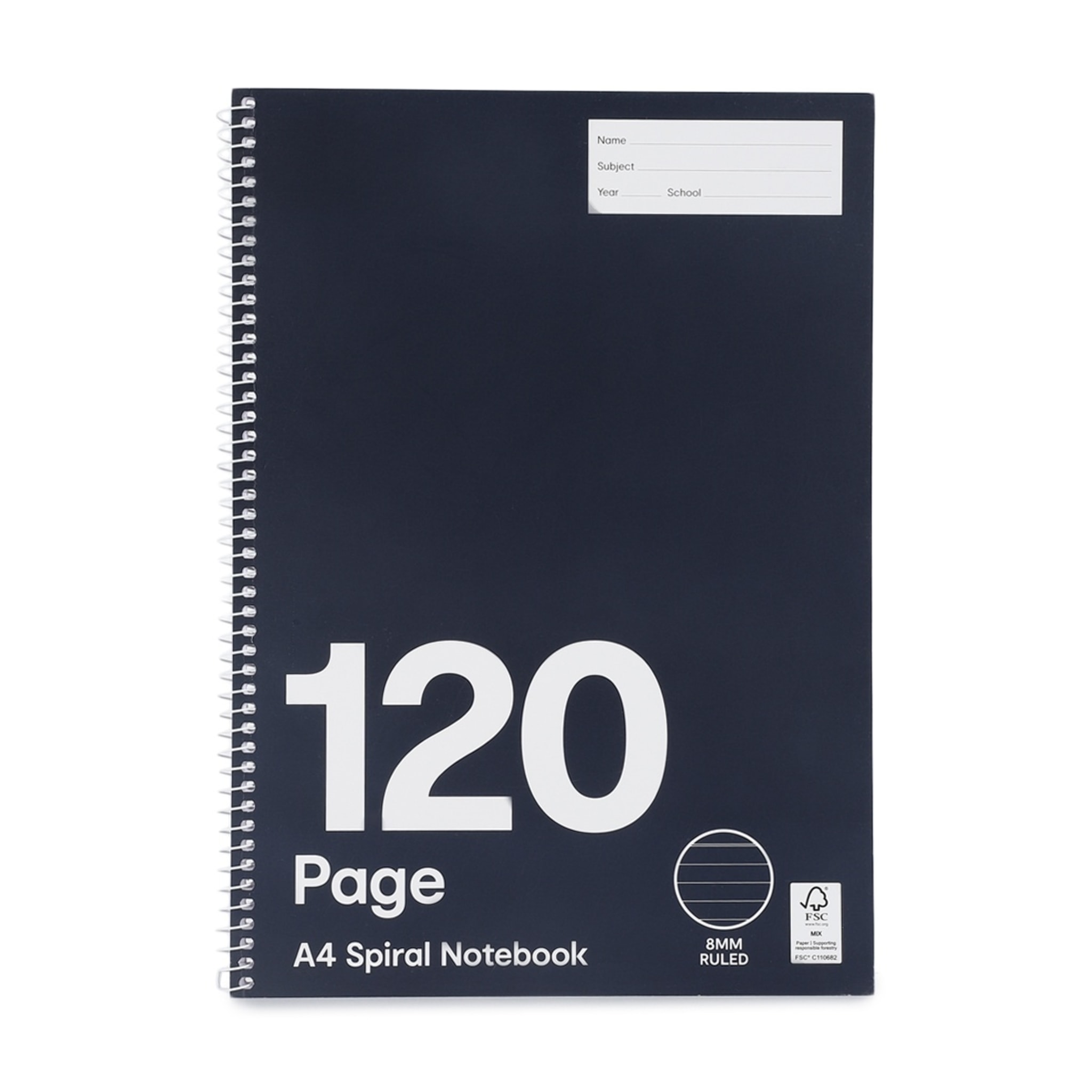 5 Pack 120 Page A4 Spiral Notebook - Black - Kmart