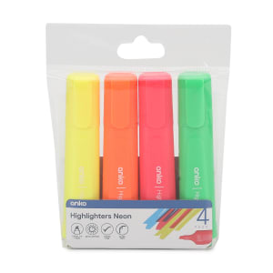 4 Pack Highlighters - Kmart