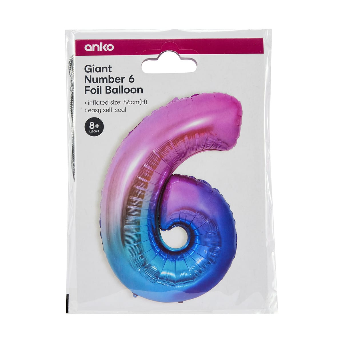 Giant Number 6 Foil Balloon - Kmart NZ