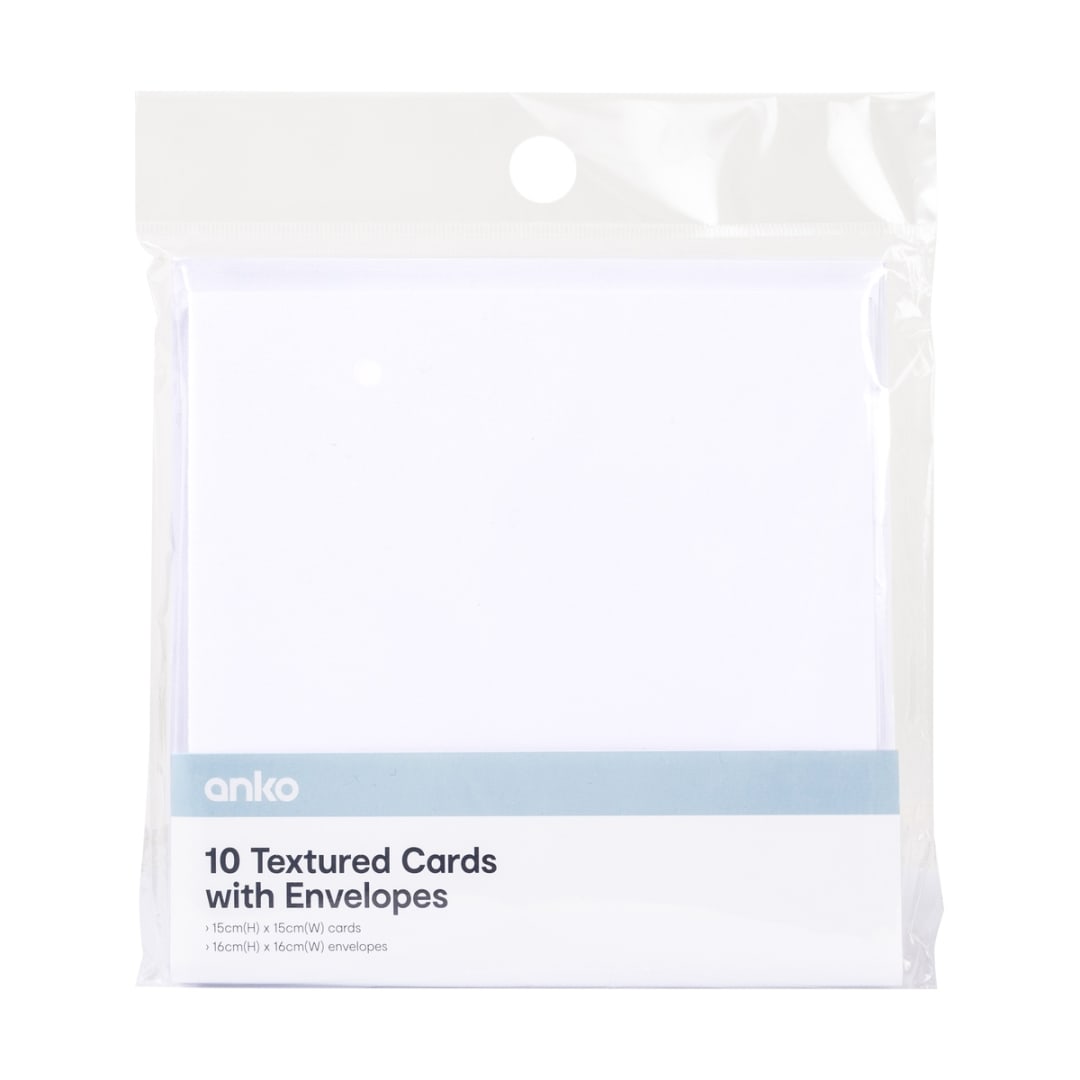 10 Pack Textured Cards with Envelopes - Kmart