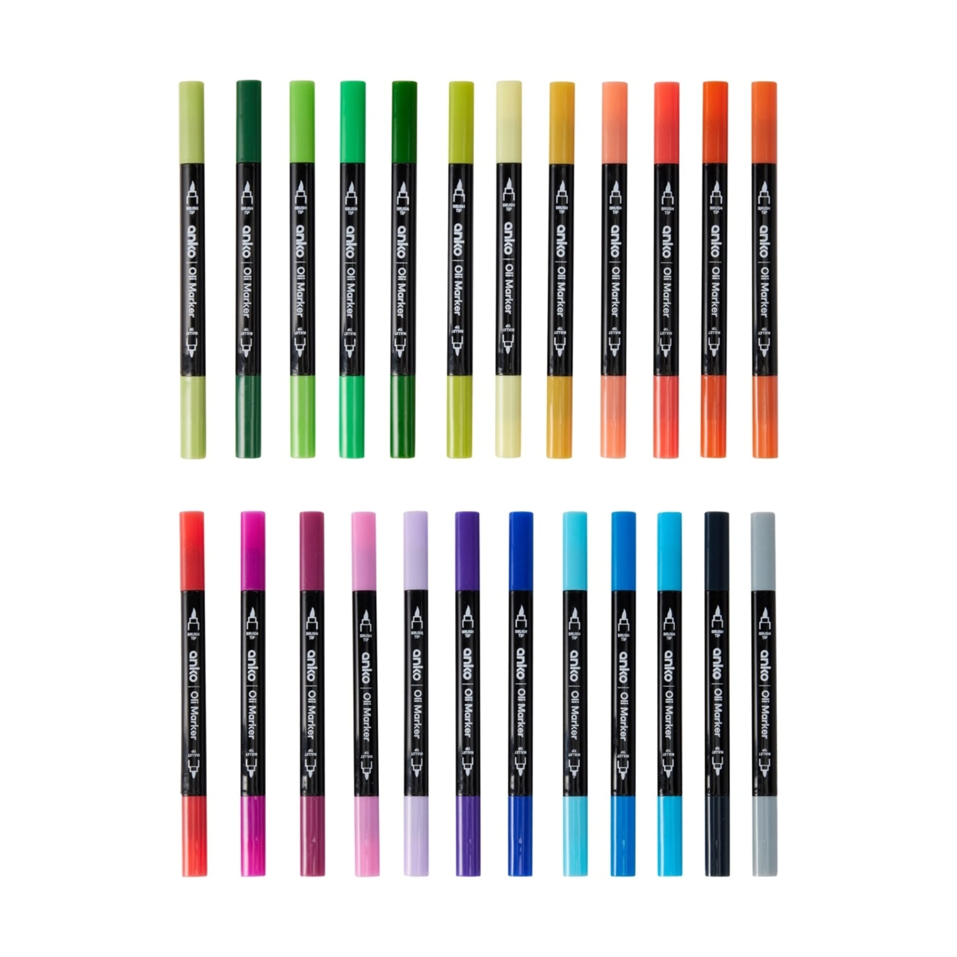 24 Pack Dual-Tip Oil Marker Set - Kmart