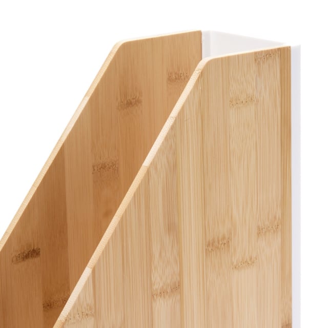 Bamboo and Plastic Magazine Holder - White - Kmart