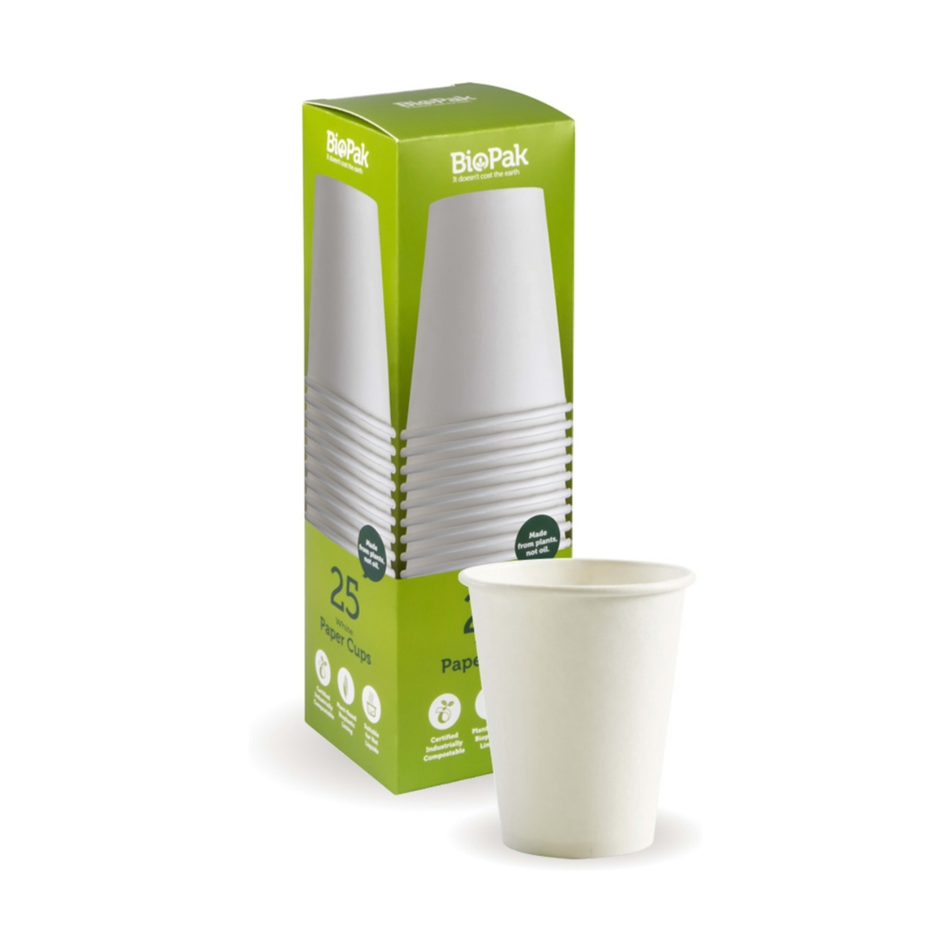 25 Pack BioPak White Paper Cups - Kmart