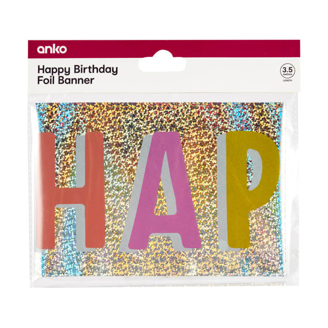 Happy Birthday Foil Banner - Kmart