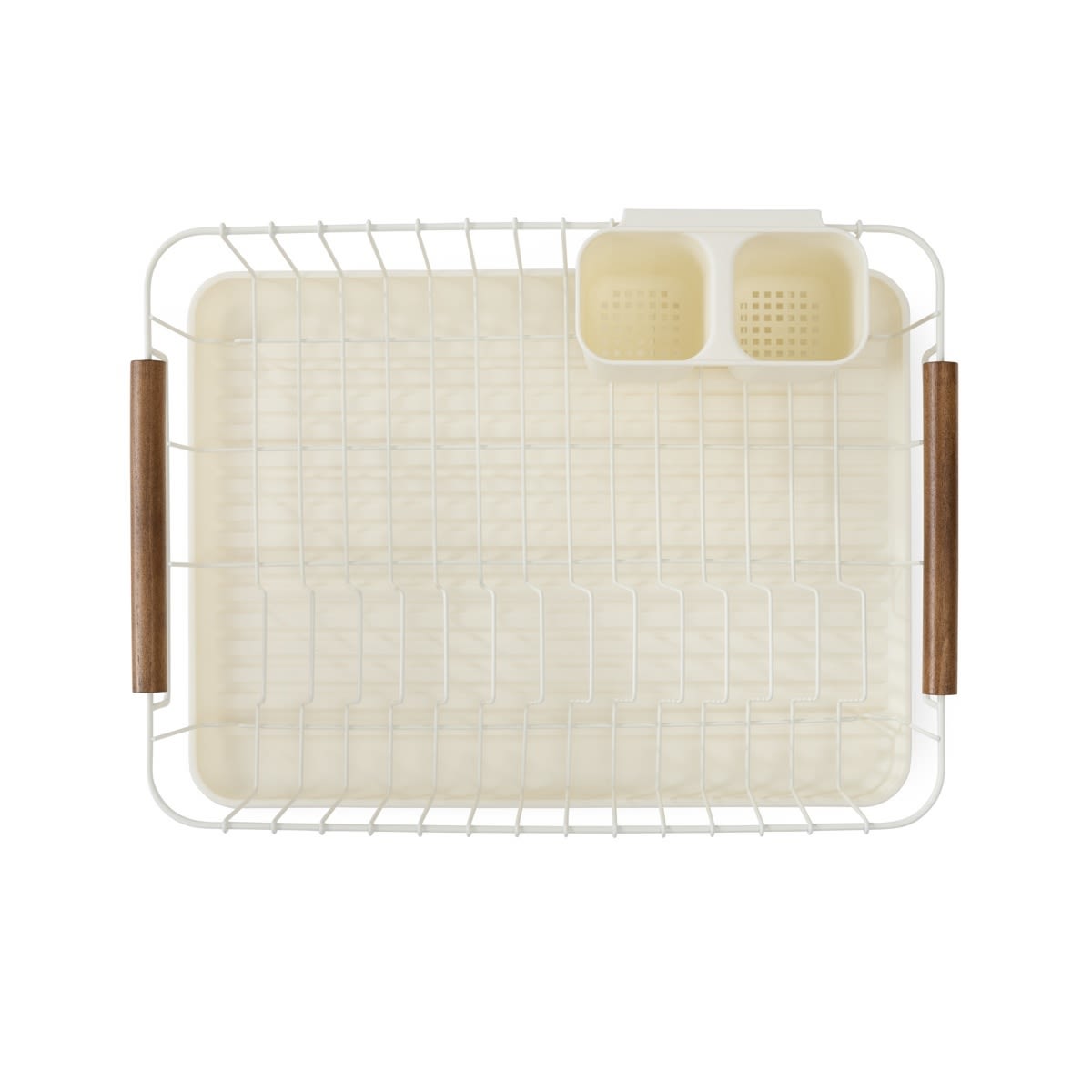 Off White Acacia Handle Dish Rack - Kmart NZ