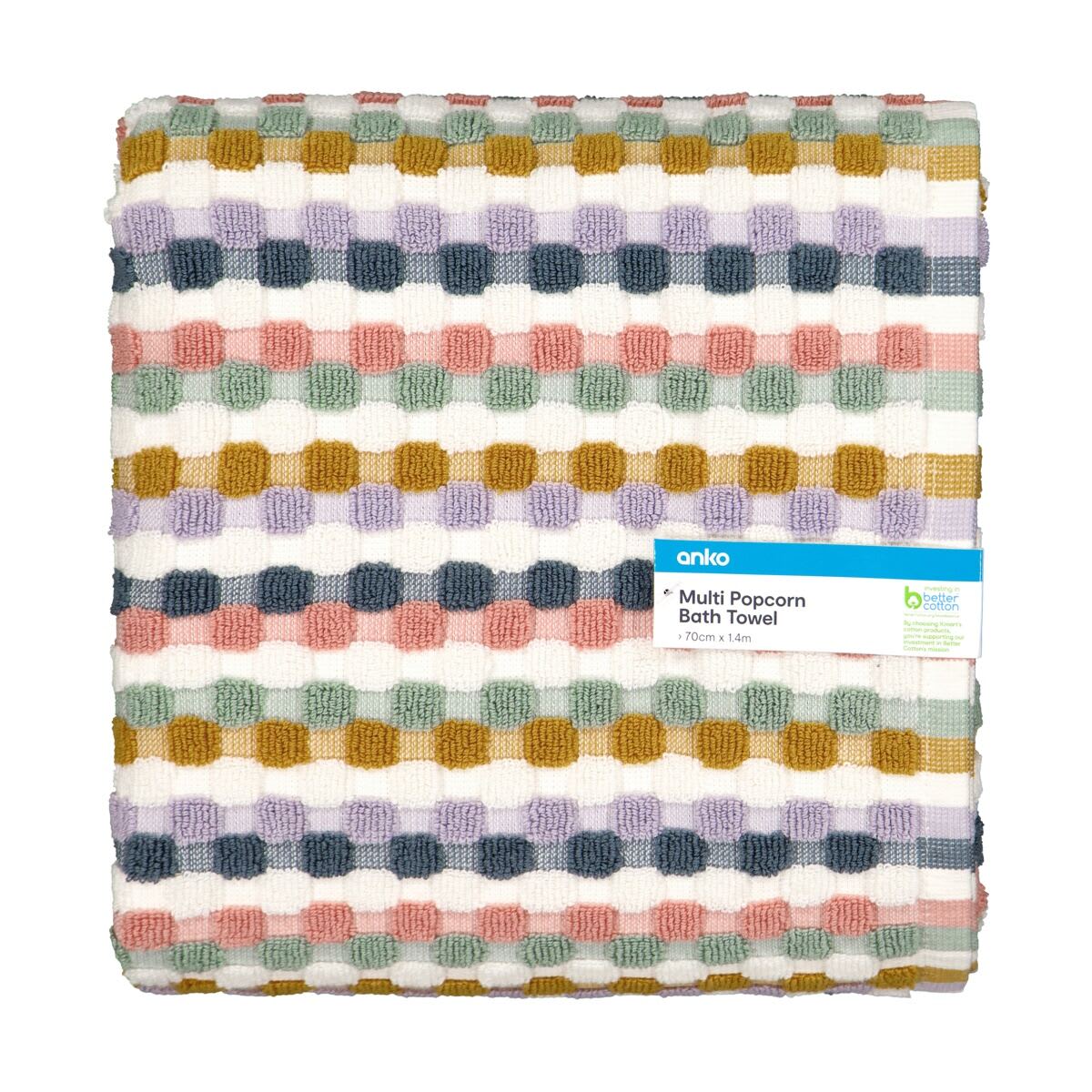 Multi Popcorn Cotton Bath Towel - Kmart