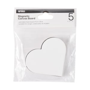 5 Pack Magnetic Canvas Board - Heart - Kmart