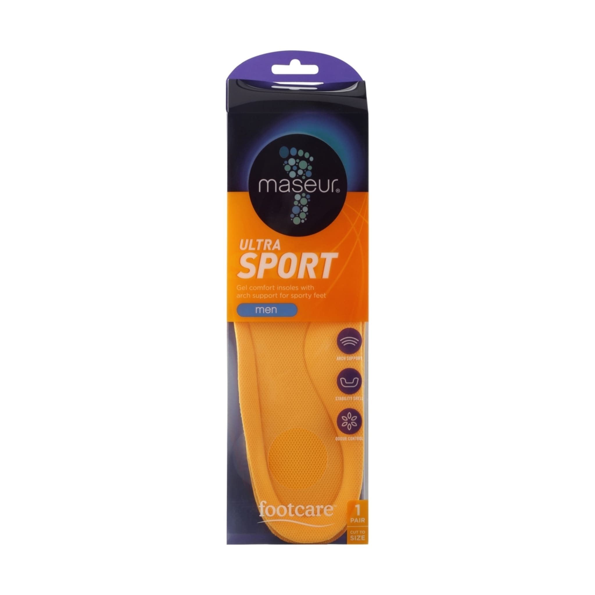 Footcare Ultra Sport Insoles - Yellow - Kmart