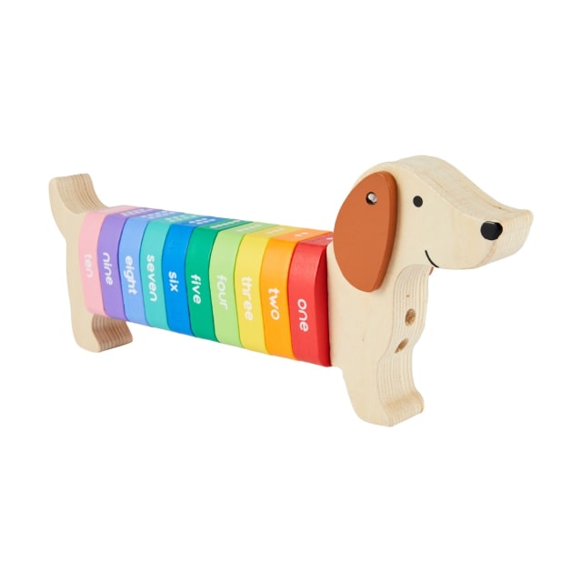 Wooden Play Count and Stack Dog - Kmart NZ