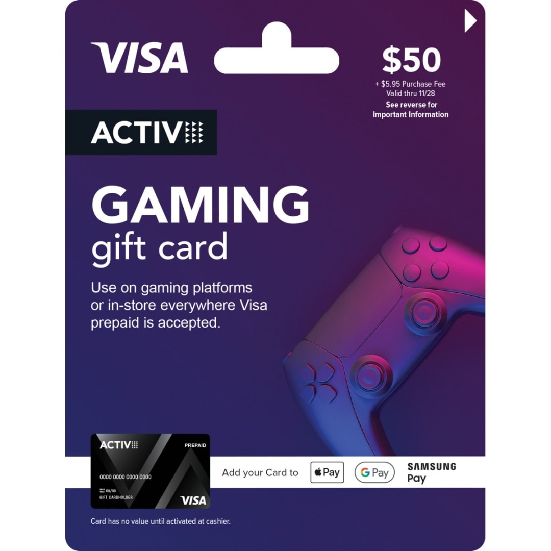Activ VISA $50 Gaming Prepaid Gift Card - Kmart
