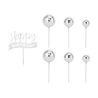 7 Piece Disco Cake Topper Set - Kmart