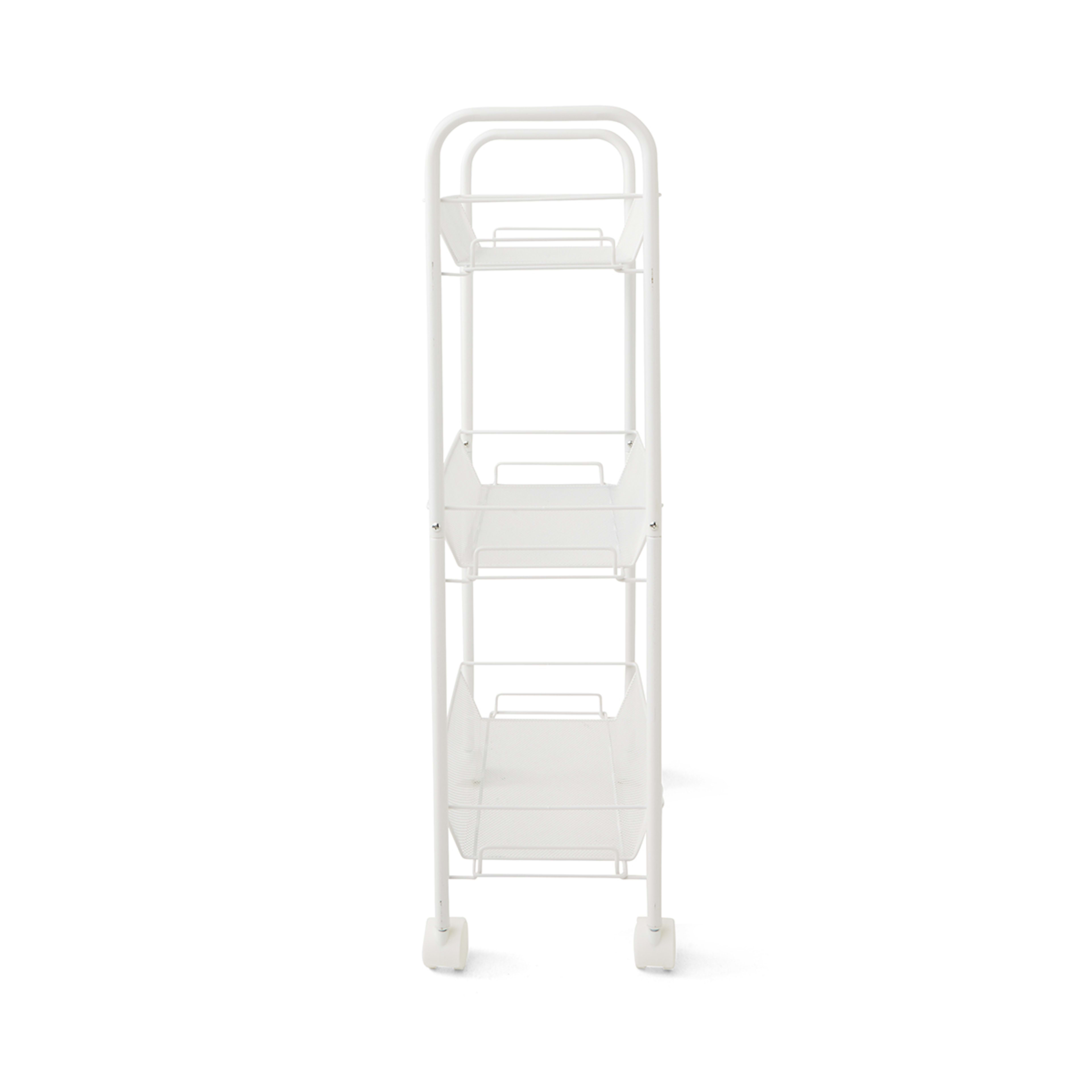 Slim Line Metal Trolley - White - Kmart