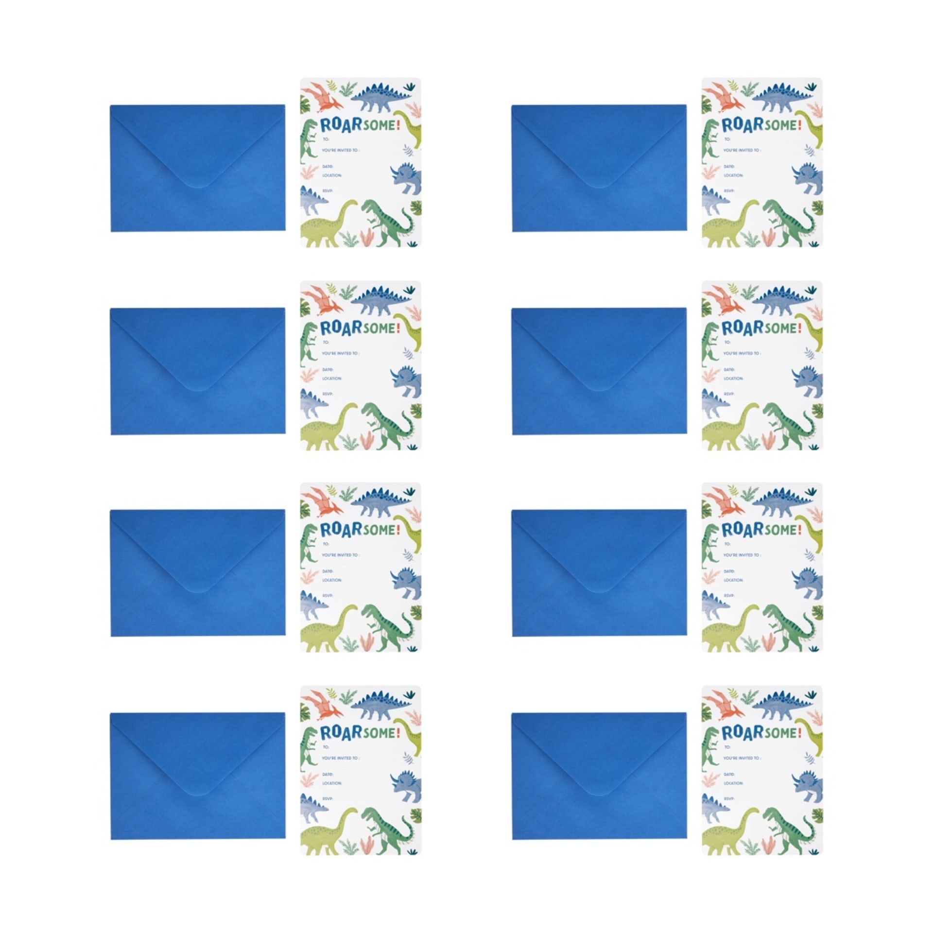 8 Pack Dinosaur Party Invitations - Kmart