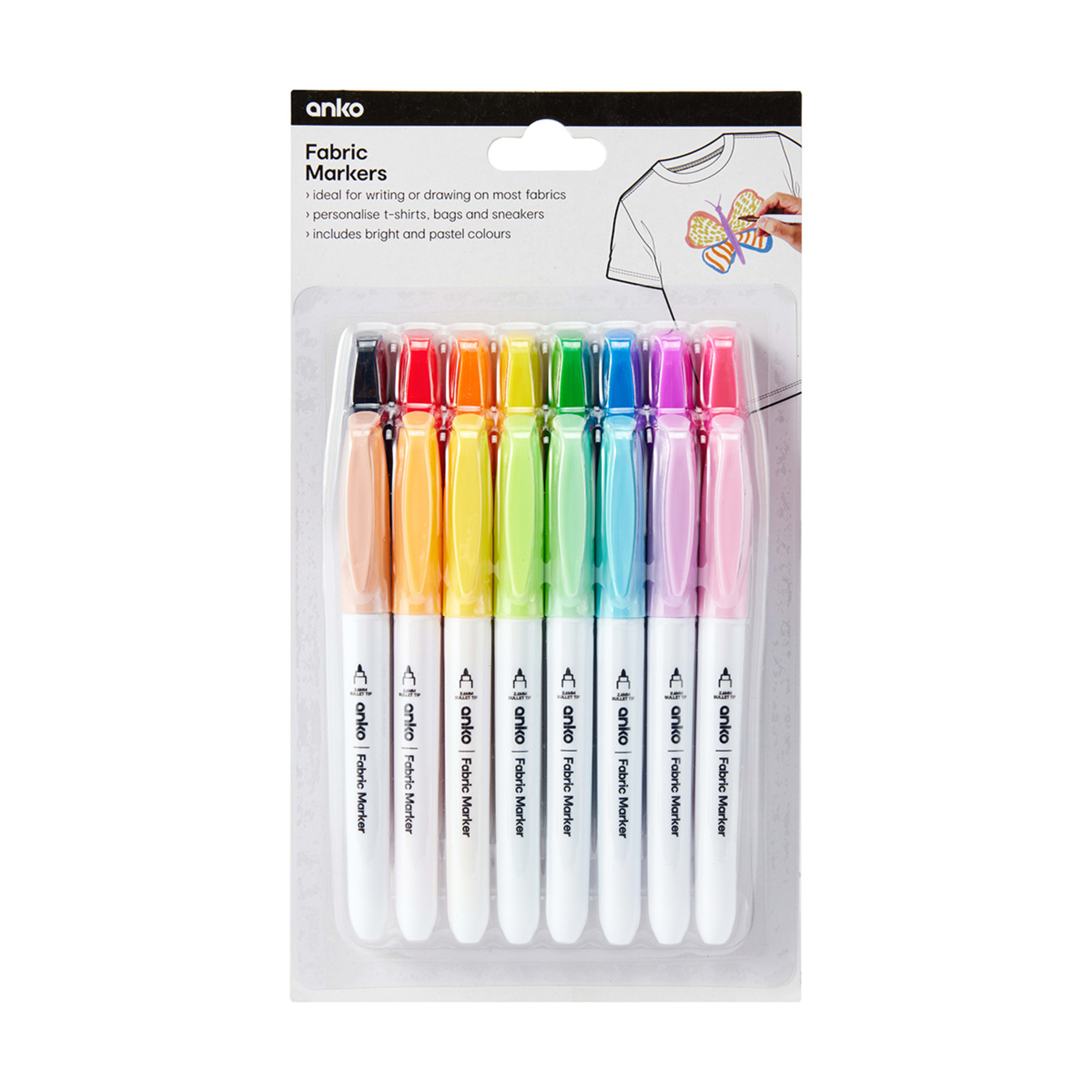 16 Pack Fabric Markers - Kmart