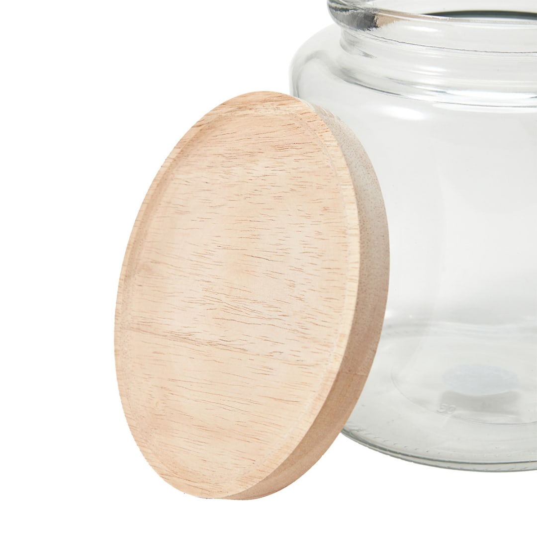 3L Glass Jar with Wood Lid - Kmart