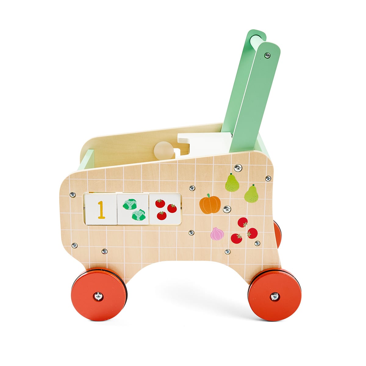 4 Piece Wooden Shopping Cart Playset - Kmart