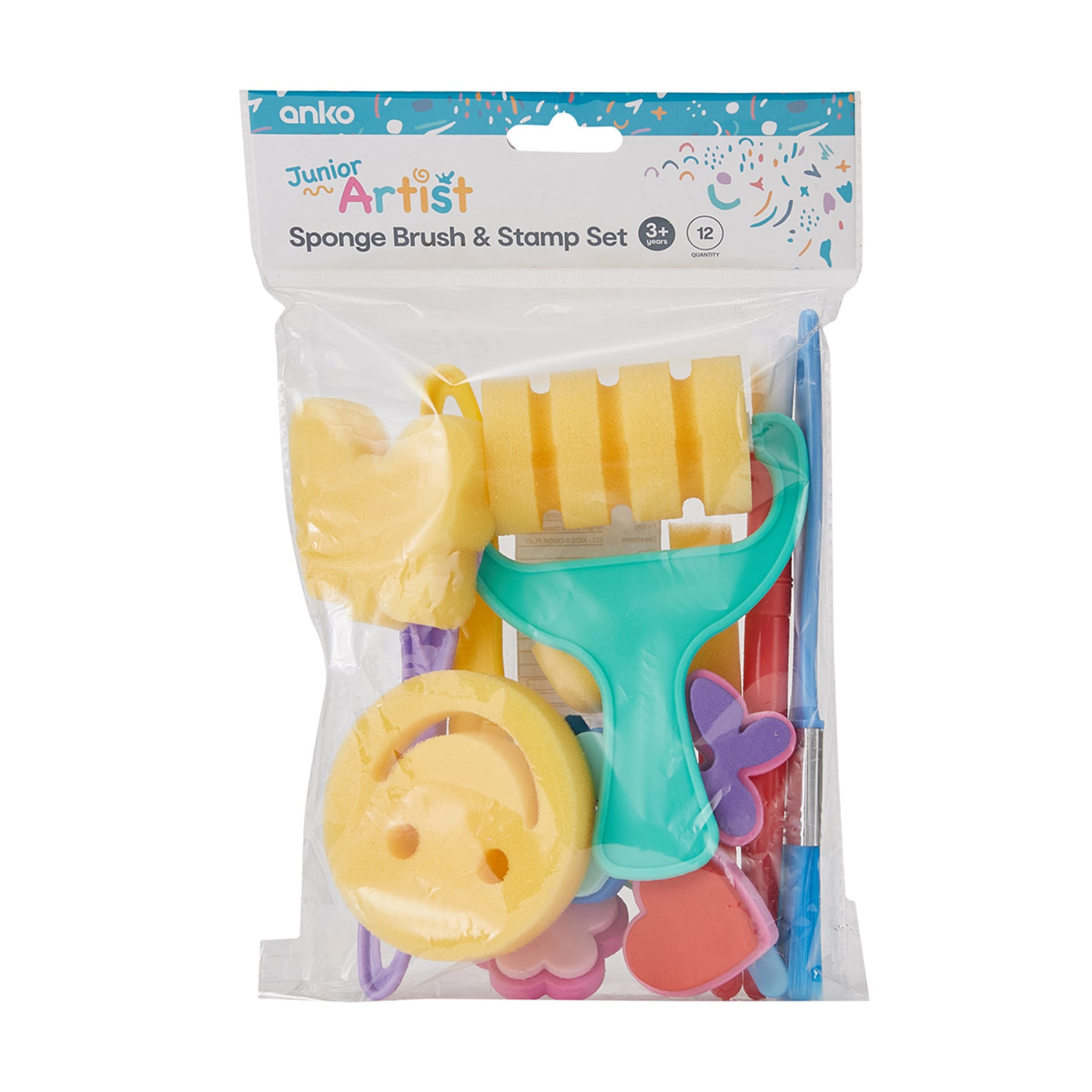 12 Piece Sponge Brush and Stamp Set - Kmart