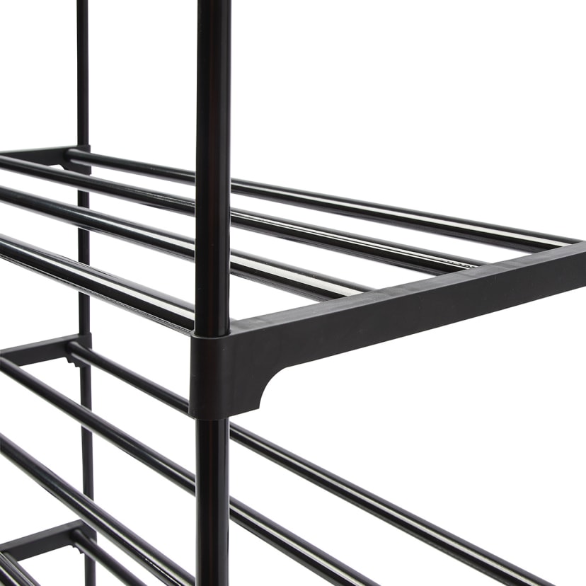 4 Tier Stackable Black Shoe Rack - Kmart