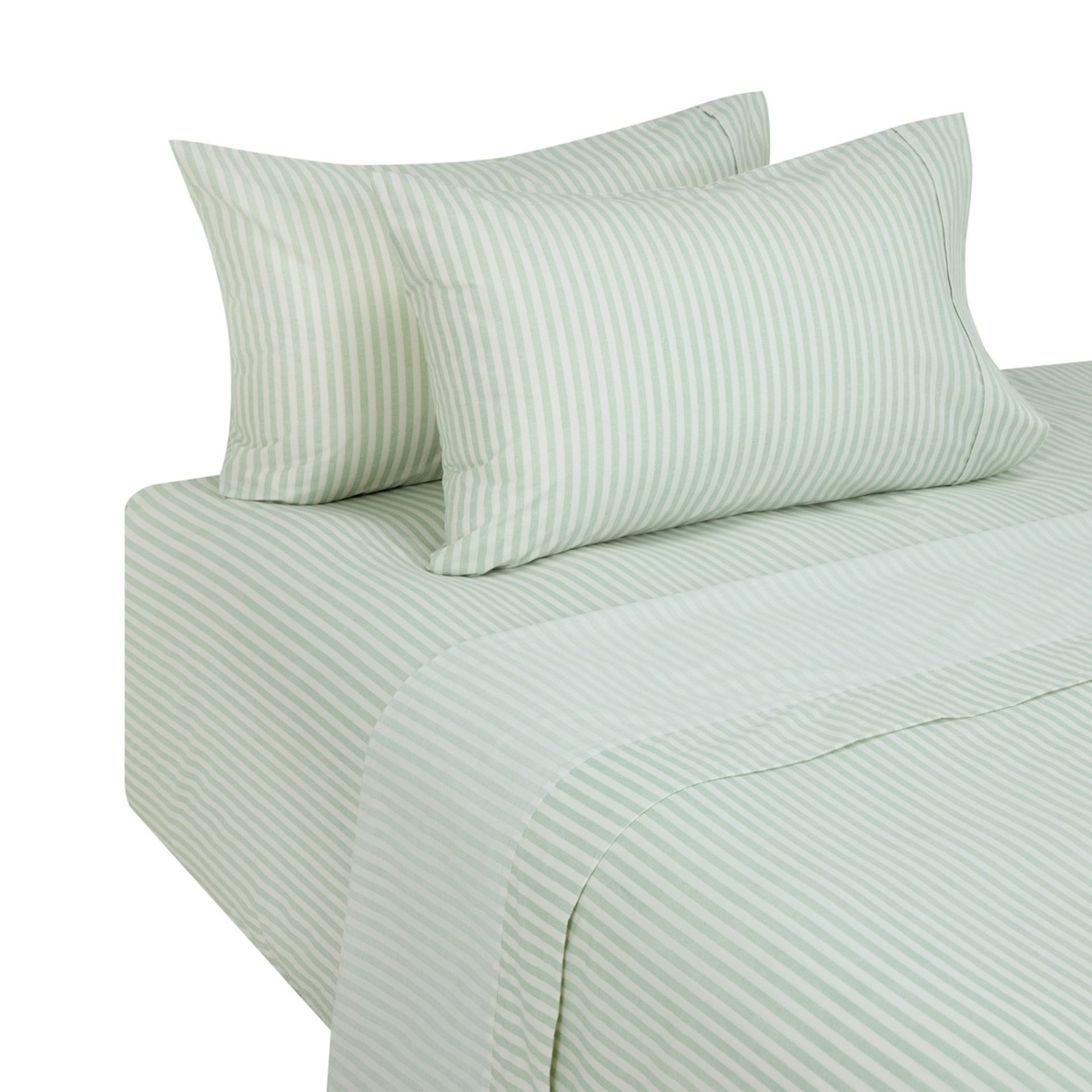 250 Thread Count Stripe Cotton Sheet Set - Queen Bed, Sage - Kmart