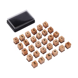 Wooden Stamp Set - Alphabet, Small Script - Kmart