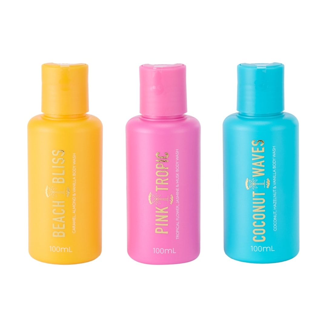 OXX Bodycare Summer Solstice Mini Body Wash Trio - Beach Bliss, Pink ...