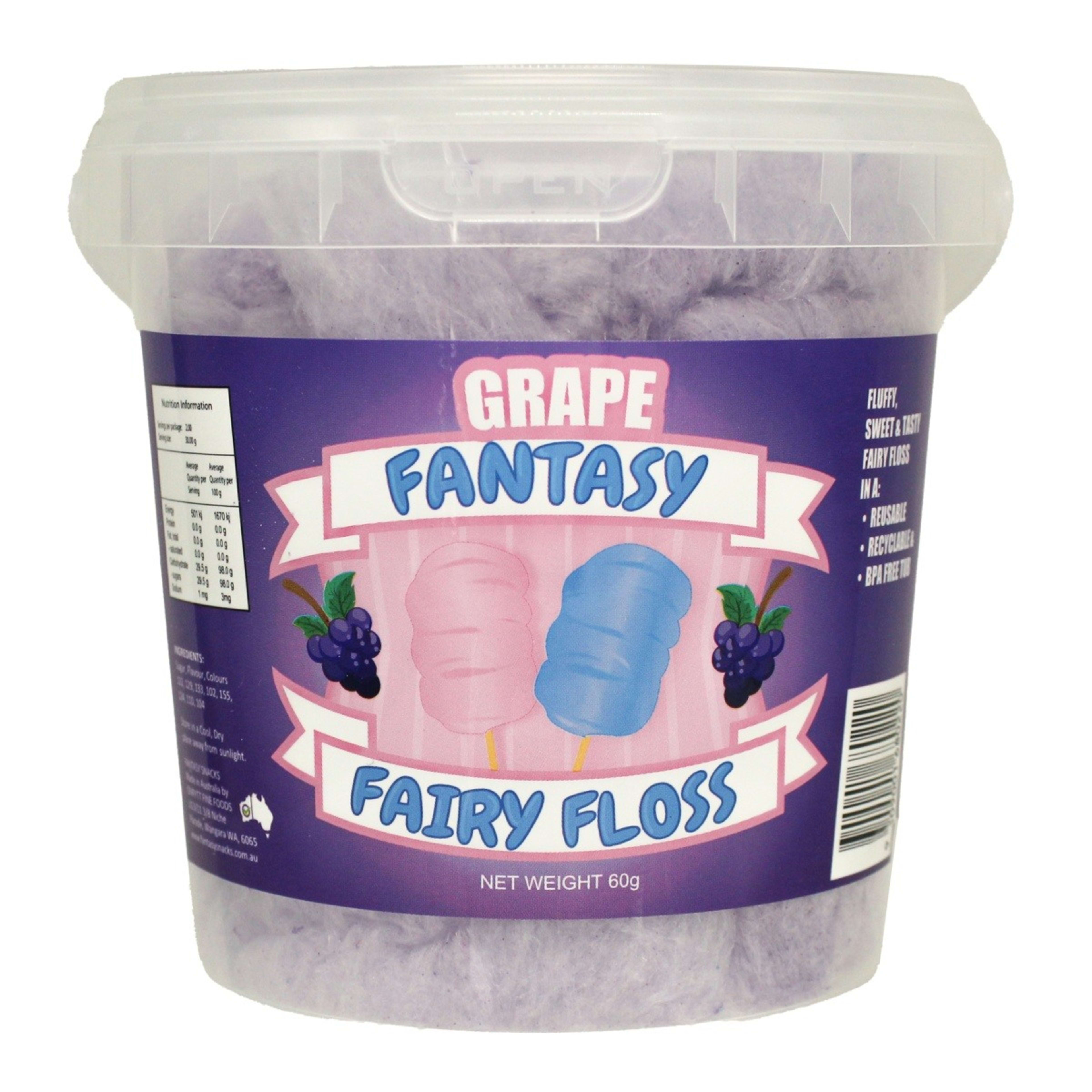 Fantasy Fairy Floss Grape Tub 60g - Kmart
