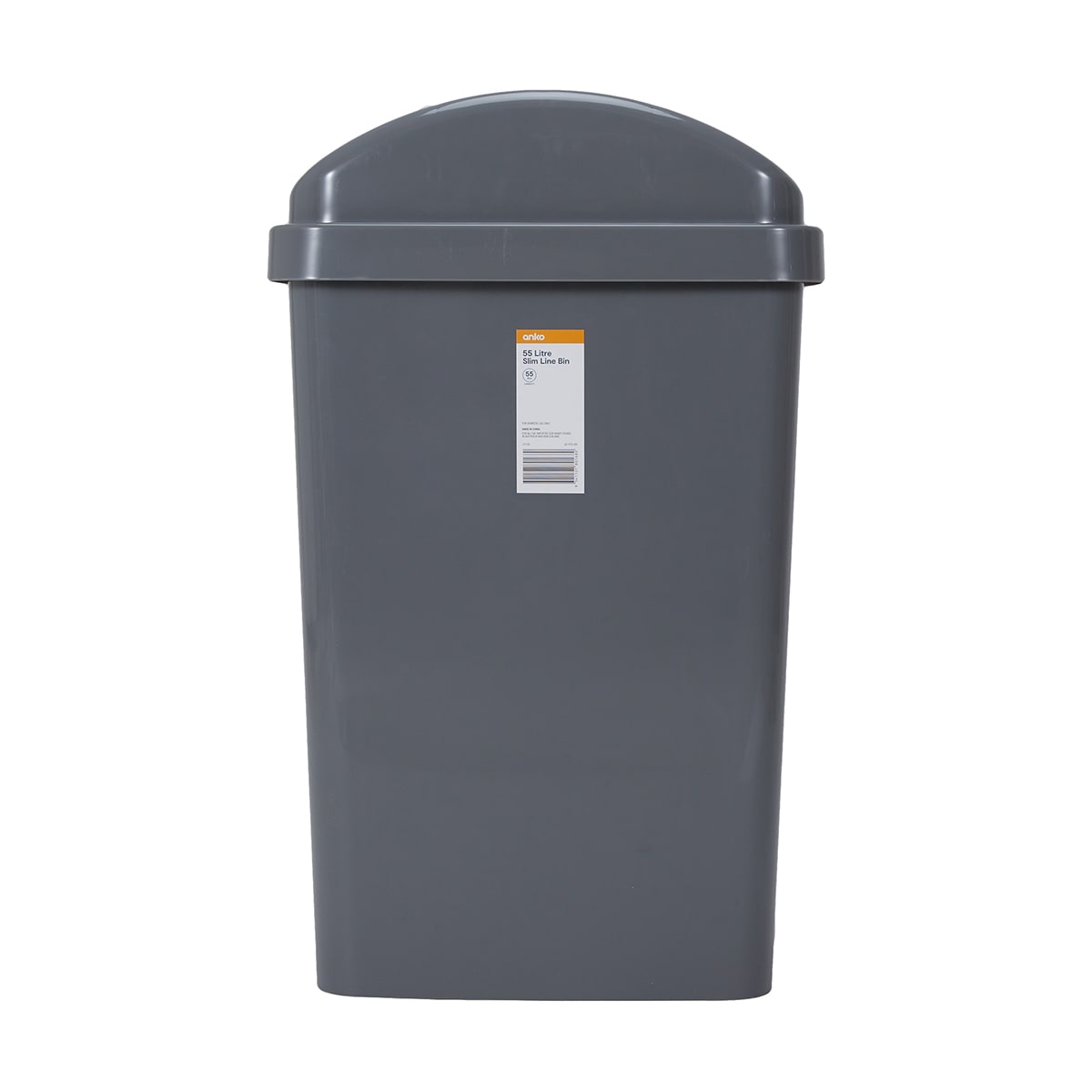 55L Slim Line Bin - Grey - Kmart
