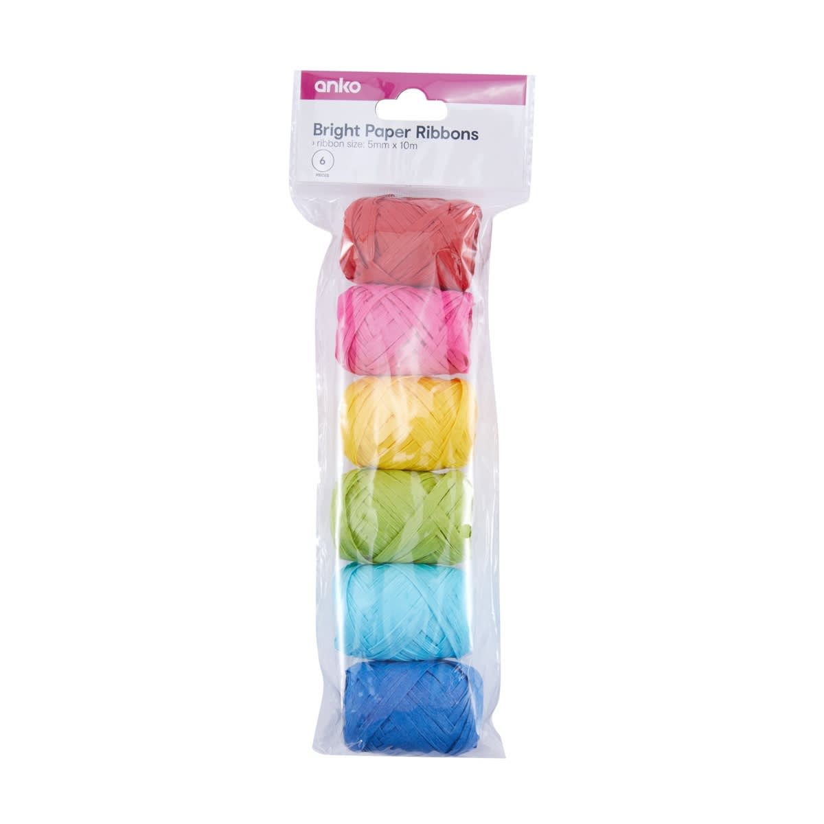 6 Piece Paper Ribbons - Bright - Kmart NZ