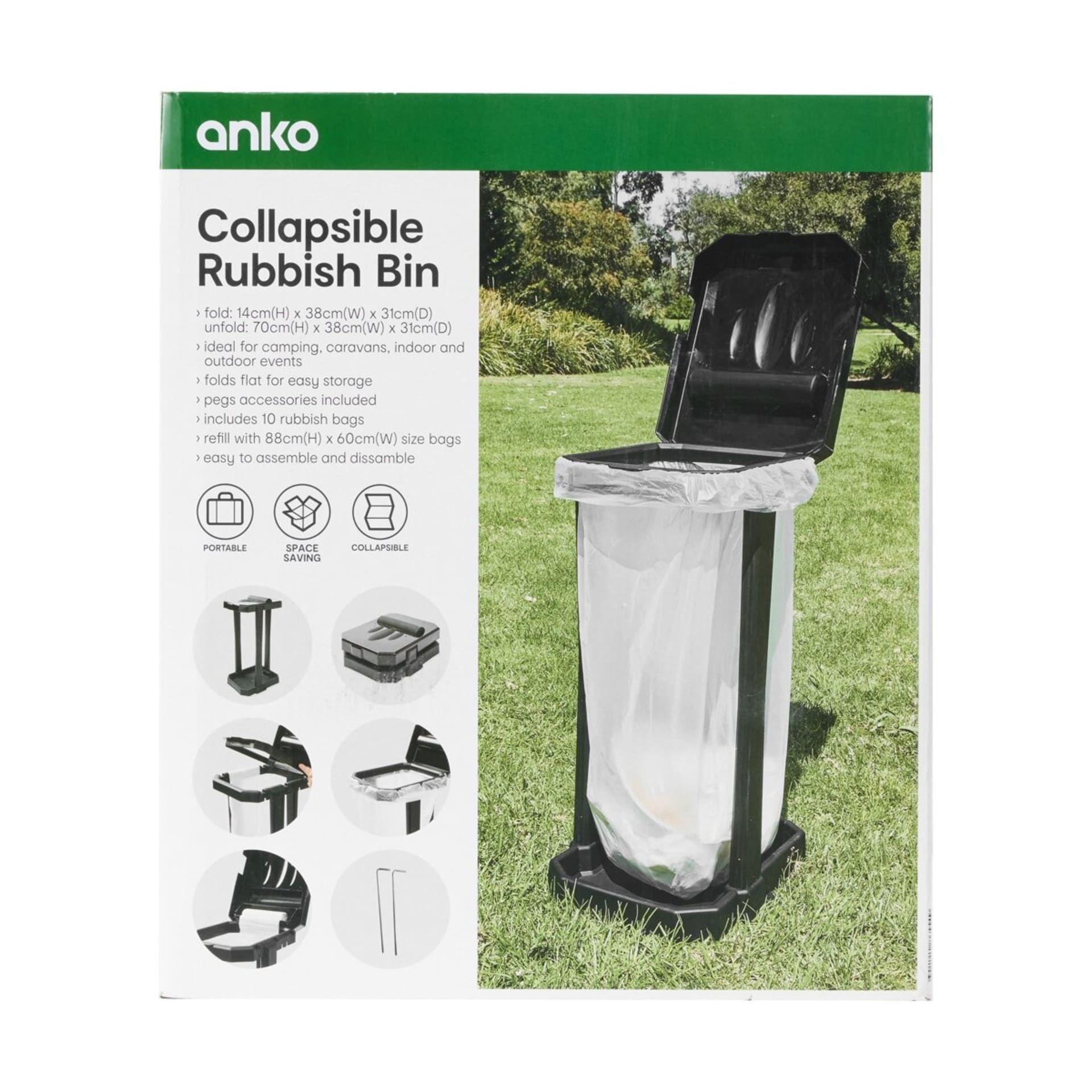 Collapsible Rubbish Bin - Kmart