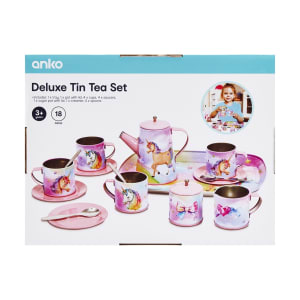 18 Piece Deluxe Tin Tea Playset - Kmart