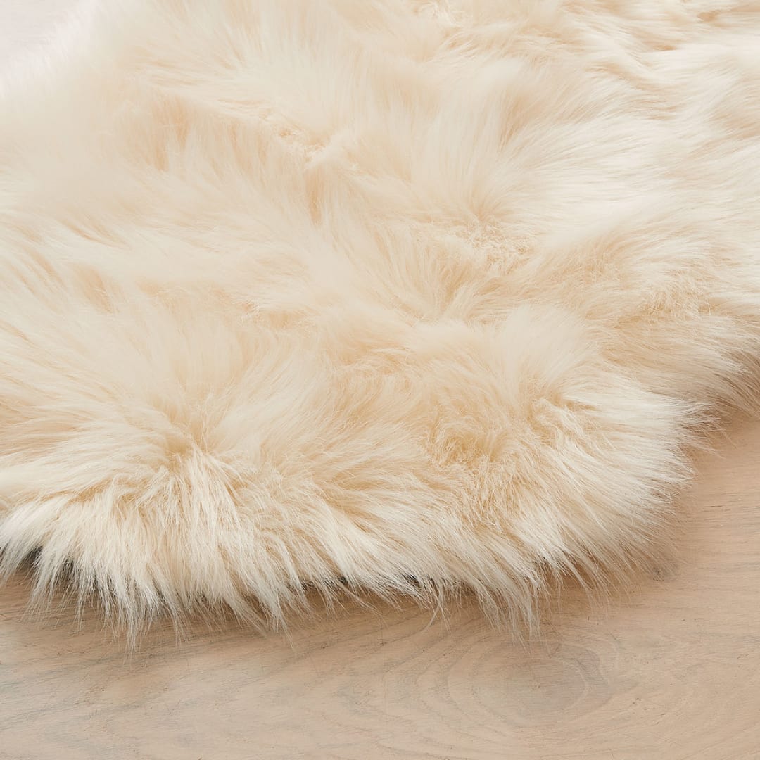 Cream Faux Fur Mat - Kmart