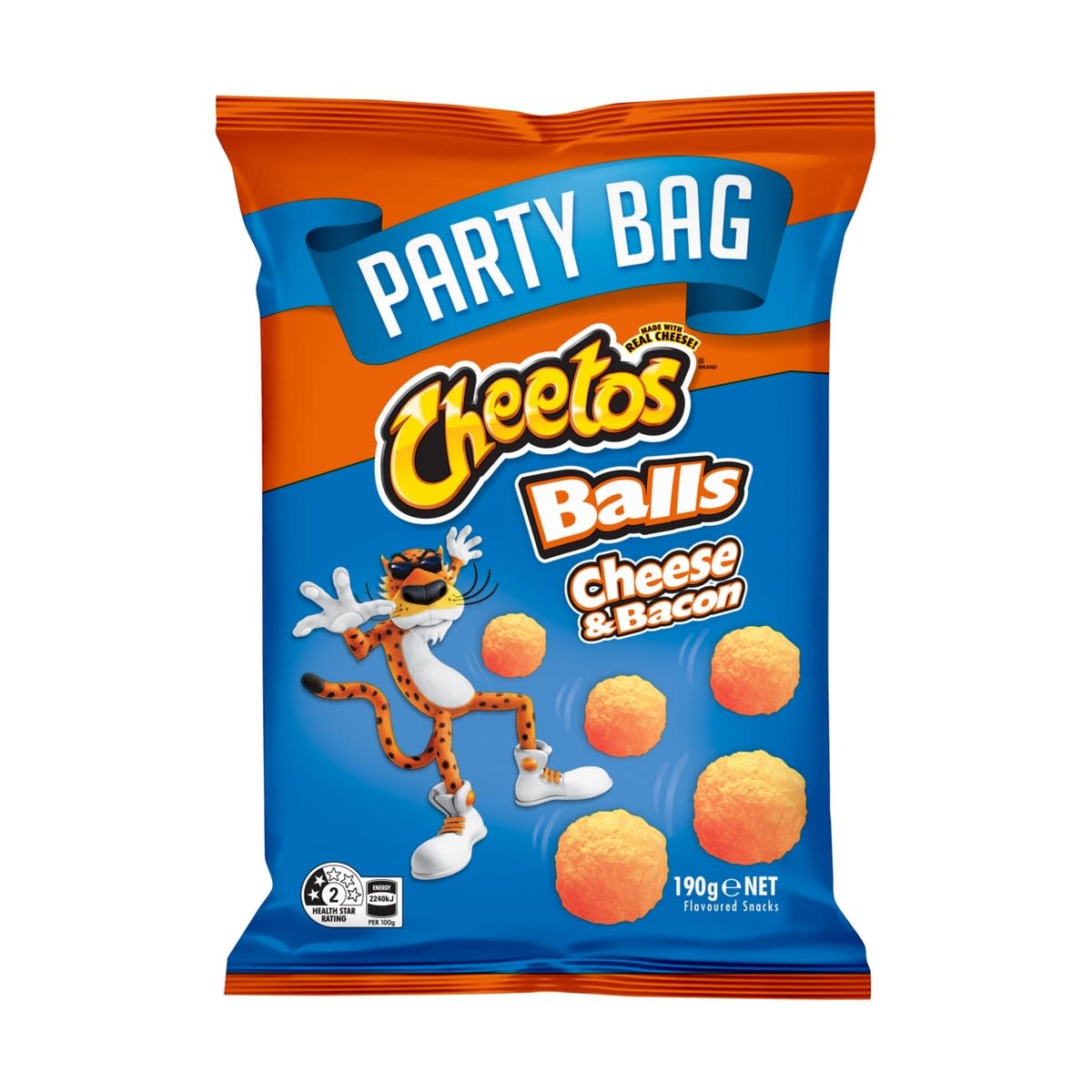Cheetos Balls Cheese & Bacon Flavoured Snacks Party Bag 190g - Kmart